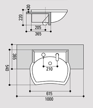 Ceramic Front Wash Basin | Concept Salon Furniture